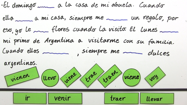 Ir, venir, traer und llevar – Übungen & Lösungen