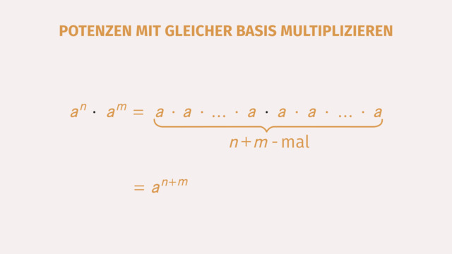 Multiplikation von Potenzen mit gleicher Basis inkl. Übungen