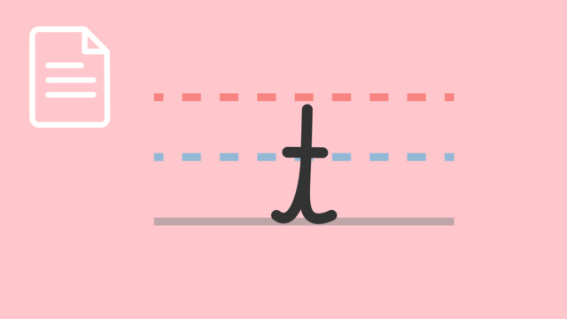 Writing the letter t